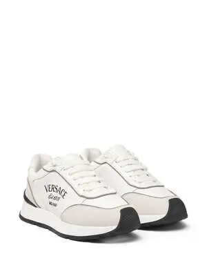 Versace Logo-embroidered Panelled Sneakers