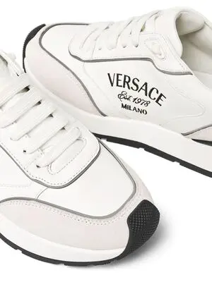 Versace Logo-embroidered Panelled Sneakers