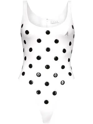 AREA Polka Dot-appliqué Bodysuit