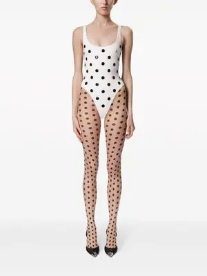 AREA Polka Dot-appliqué Bodysuit
