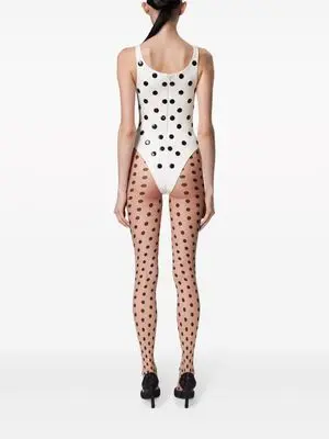 AREA Polka Dot-appliqué Bodysuit