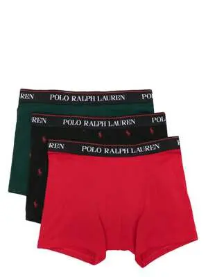 Polo Ralph Lauren Elasticated Logo Waistband Stretch-cotton (pack Of Three) Green