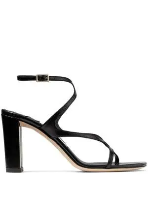 JIMMY CHOO Azie Leather Sandals With Block Heel - Black