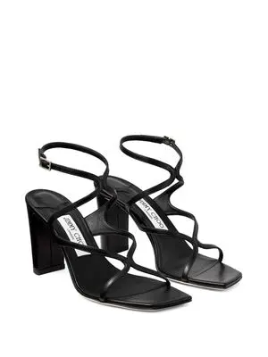 JIMMY CHOO Azie Leather Sandals With Block Heel - Black