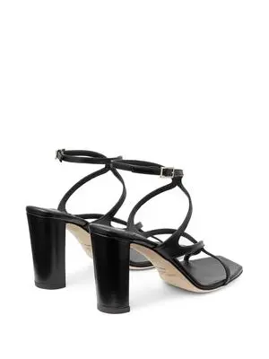 JIMMY CHOO Azie Leather Sandals With Block Heel - Black