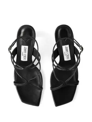 JIMMY CHOO Azie Leather Sandals With Block Heel - Black