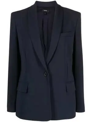 Theory Single-breasted Blazer With Shawl Lapels