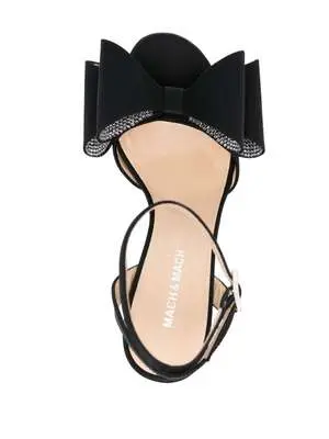 Mach & Mach Le Cadeau 95mm Bow-detail Pumps - Black
