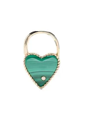 Yvonne Léon 9kt Yellow Diamond And Malachite Heart Earring - Gold