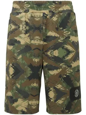PLEIN SPORT Logo-patch Camouflage Shorts