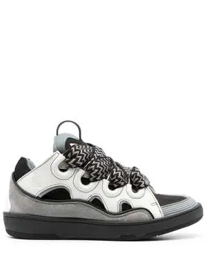 LANVIN Curb Leather Sneakers Grey