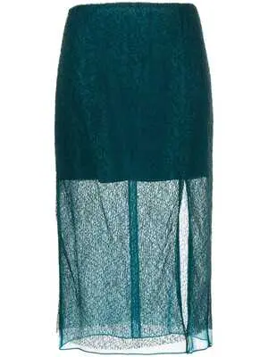 JASON WU Double-layered Embroidered Silk Skirt - Green
