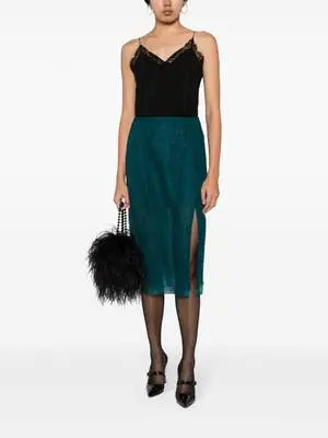 JASON WU Double-layered Embroidered Silk Skirt - Green
