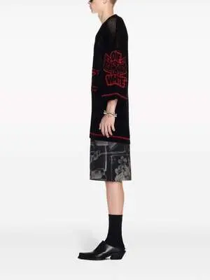 Off-White Varsity Knitted-mesh T-shirt