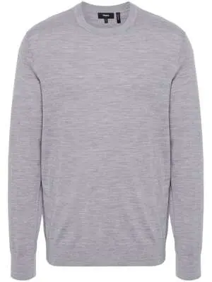 Theory Fine-knit Wool Jumper - Grey