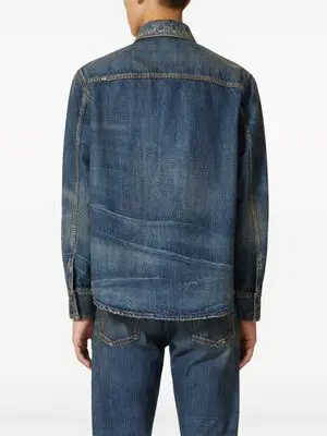 Valentino Garavani V-detail Denim Shirt - Blue