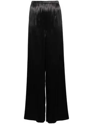 FERRAGAMO Wide-leg Satin Trousers - Black