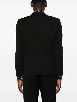 Saint Laurent Tuxedo Jacket In Grain De Poudre - Black