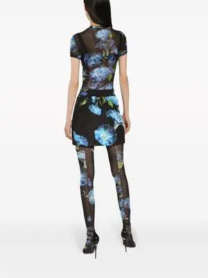 Dolce & Gabbana Floral-print High-waisted Miniskirt