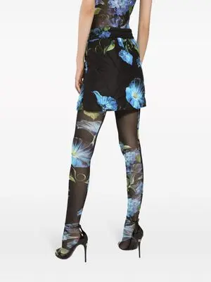 Dolce & Gabbana Floral-print High-waisted Miniskirt