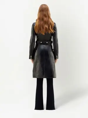 COURREGES Logo-patch Trench Coat - Black