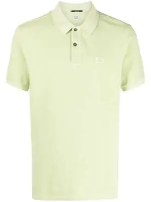 C.P. COMPANY Logo-patch Piqué Polo Shirt - Green