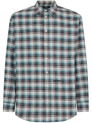 Dsquared2 Plaid-check Pattern Cotton Shirt - Black