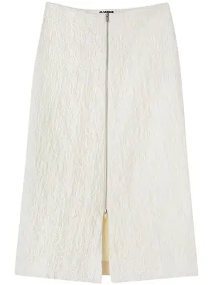 JIL SANDER Textured Midi Skirt - White