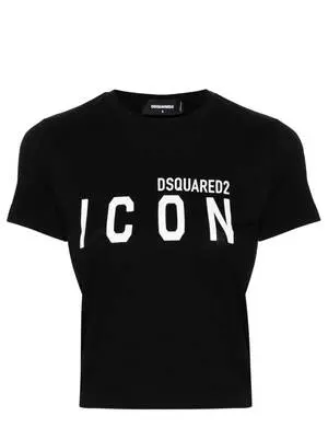 Dsquared2 Logo-print Cropped T-shirt - Black