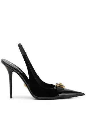 Versace 110mm Leather Pumps - Black