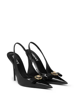 Versace 110mm Leather Pumps - Black