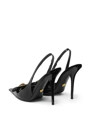 Versace 110mm Leather Pumps - Black