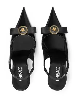 Versace 110mm Leather Pumps - Black