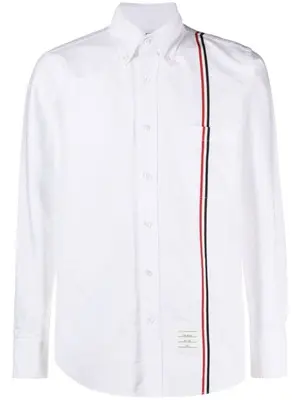 Thom Browne Rwb Stripe Cotton Shirt