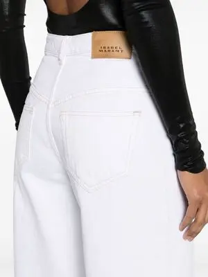 Isabel Marant Étoile High-rise Wide-leg Jeans - White