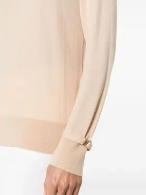 Chloé Long-sleeve Wool Jumper - Neutrals
