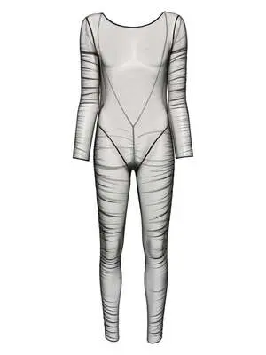MAISON CLOSE Nuit Fauve Naked-back Long-sleeves Jumpsuit - Black