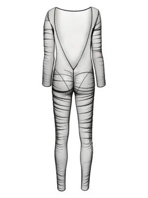 MAISON CLOSE Nuit Fauve Naked-back Long-sleeves Jumpsuit