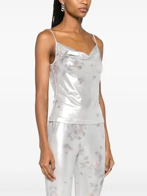 MARGHERITA MACCAPANI Ita Laminated Tank Top - Silver