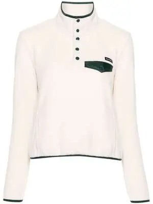 SPORTY & RICH Logo-patch Fleece Top - Neutrals