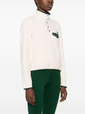 SPORTY & RICH Logo-patch Fleece Top - Neutrals