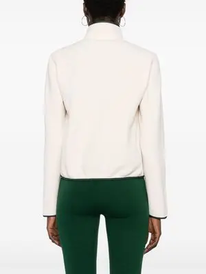 SPORTY & RICH Logo-patch Fleece Top - Neutrals