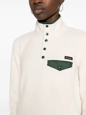 SPORTY & RICH Logo-patch Fleece Top - Neutrals