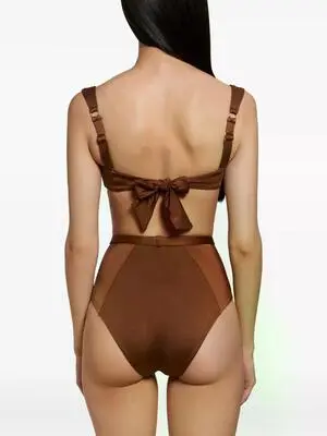NOIRE SWIMWEAR Seashell-motif Bandeau Bikini Set - Brown