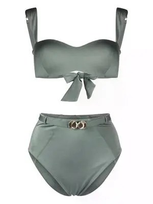 NOIRE SWIMWEAR Seashell-charm Bikini Set - Green
