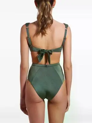 NOIRE SWIMWEAR Seashell-charm Bikini Set - Green
