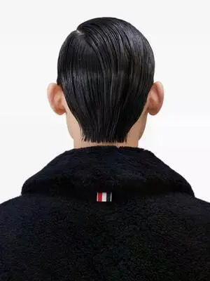 Thom Browne 4-bar Stripe Shearling Pea Coat