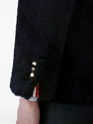 Thom Browne 4-bar Stripe Shearling Pea Coat