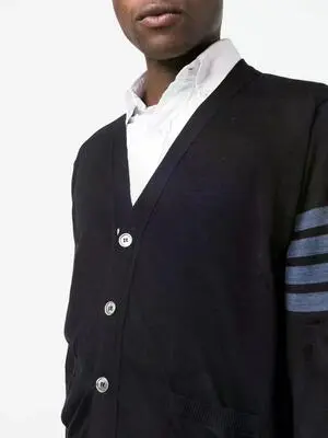 Thom Browne 4-bar V-neck Cardigan - Blue