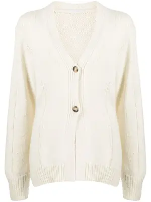 Helmut Lang V-neck Tailored Cardigan - White